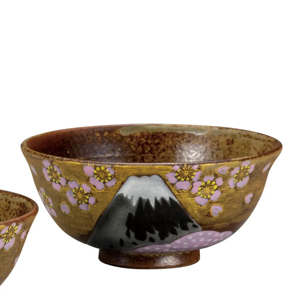 Kutani Sakura and Mt.Fuji pair of Rice Bowls – Link in Japan